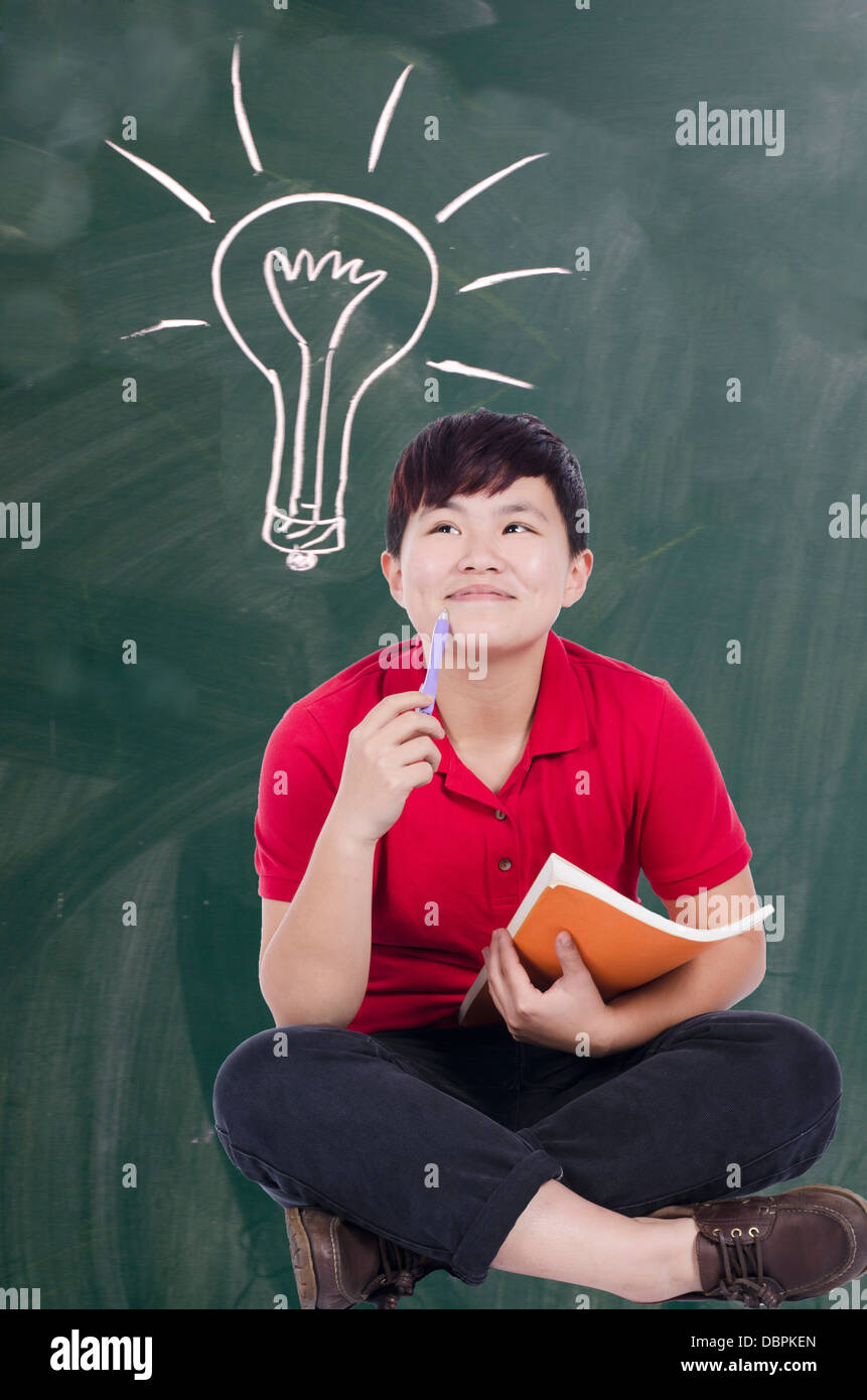 Smart student thinking an idea Stock Photo - Alamy