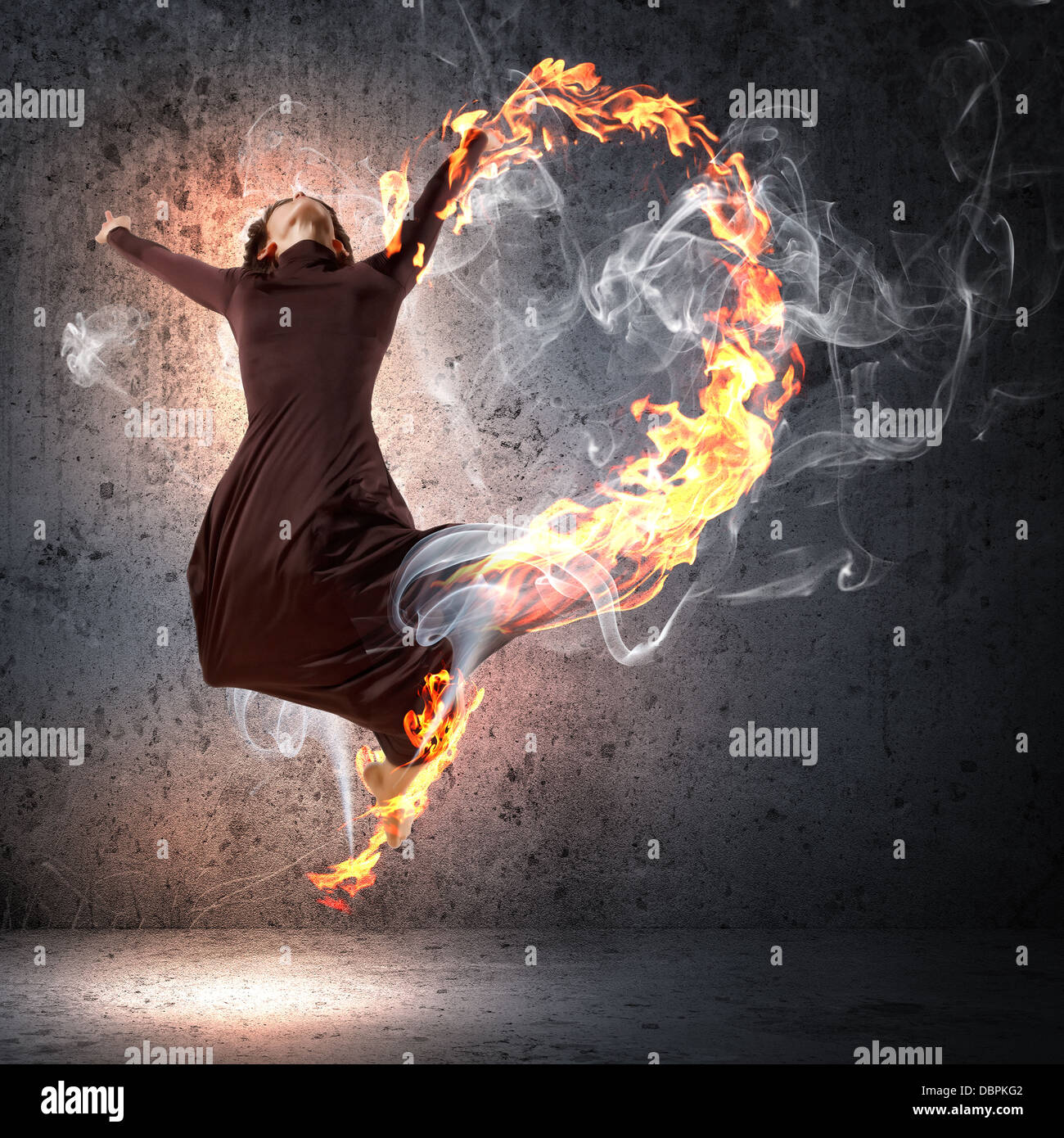 Girl in color dress dancing.Collage Stock Photo - Alamy