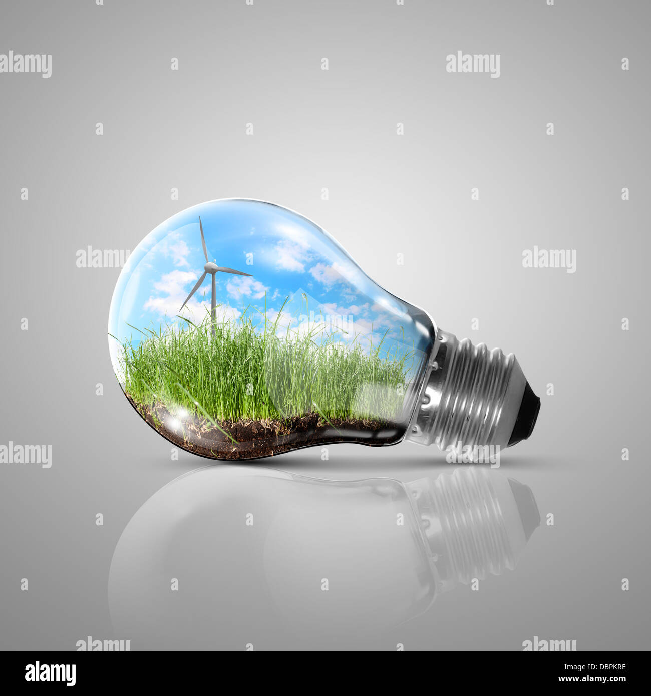 Lamp bulb with clean nature symbol inside Stock Photo - Alamy