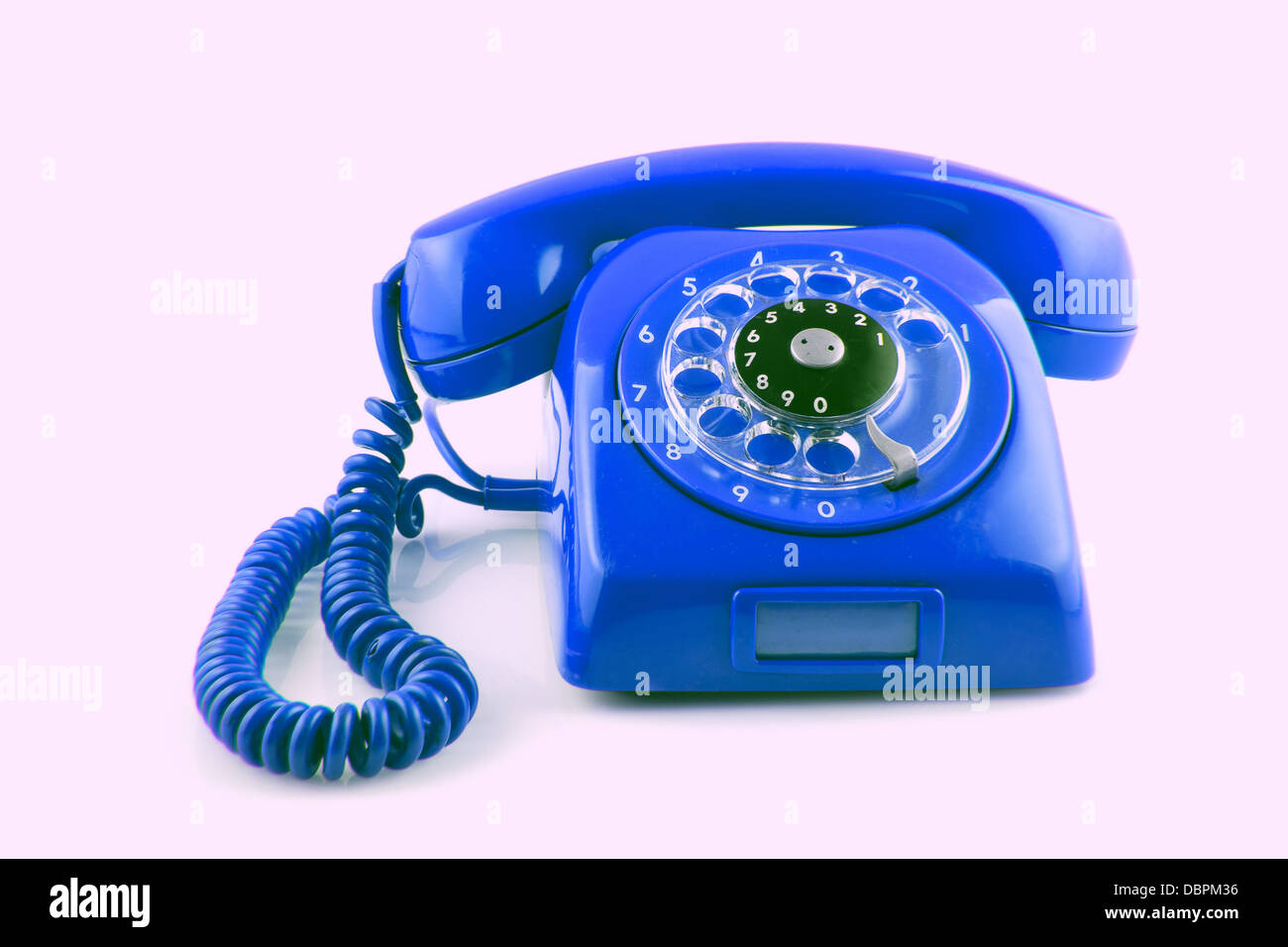 old BLue telephone with rotary dial Stock Photo - Alamy