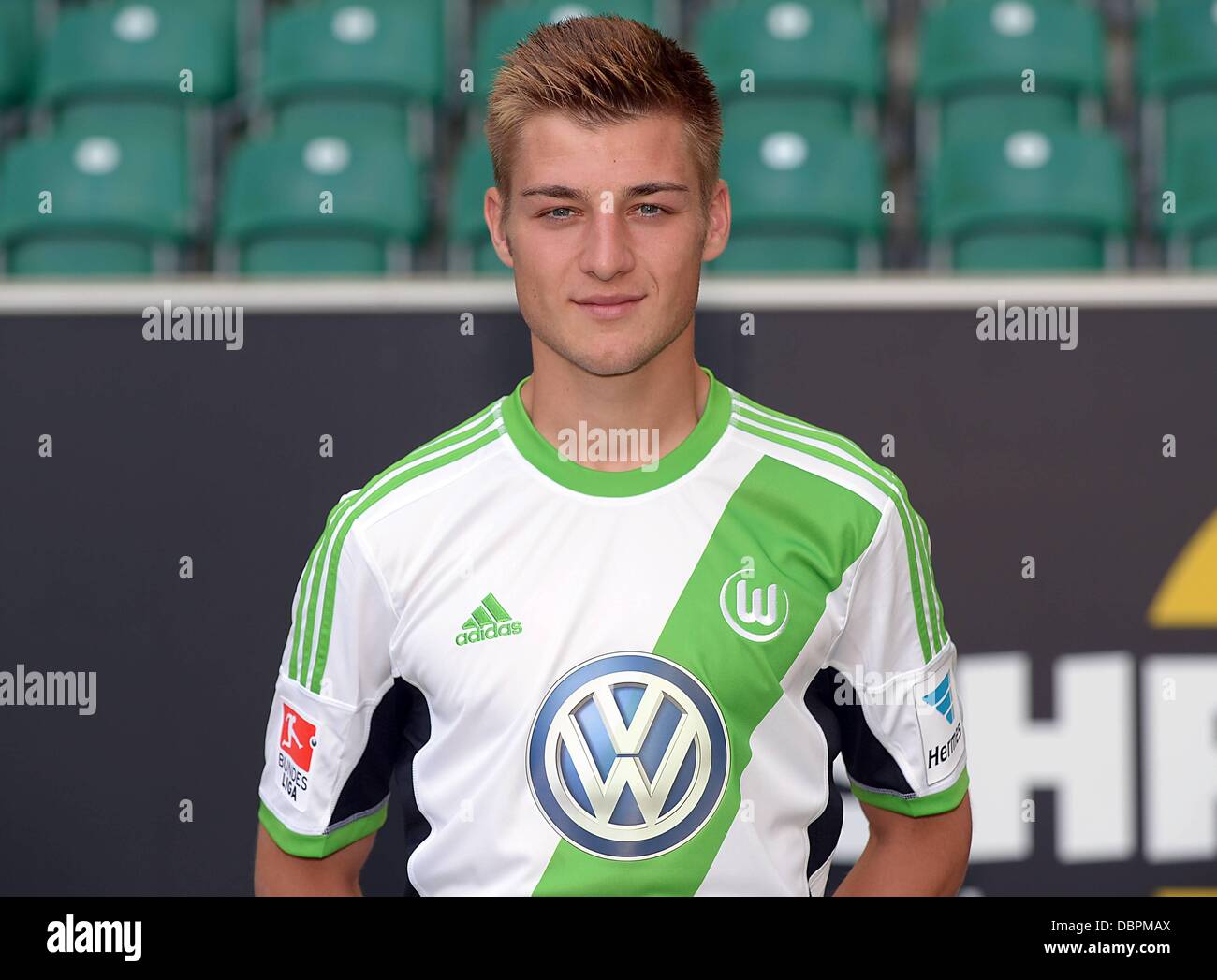 German Soccer Bundesliga club VfL Wolfsburg's Robin Knoche poses during ...