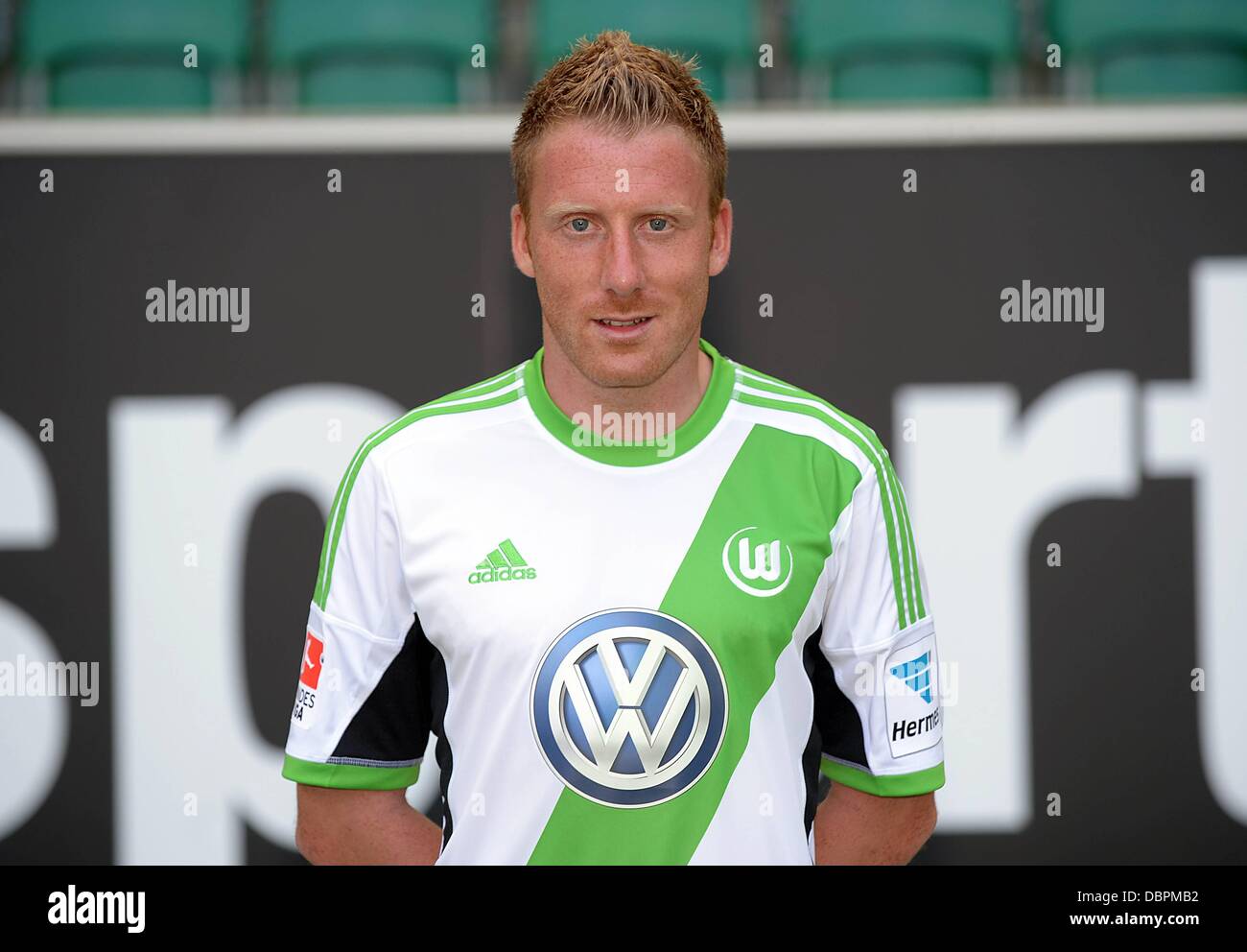 German Soccer Bundesliga club VfL Wolfsburg's Patrick Ochs poses during ...