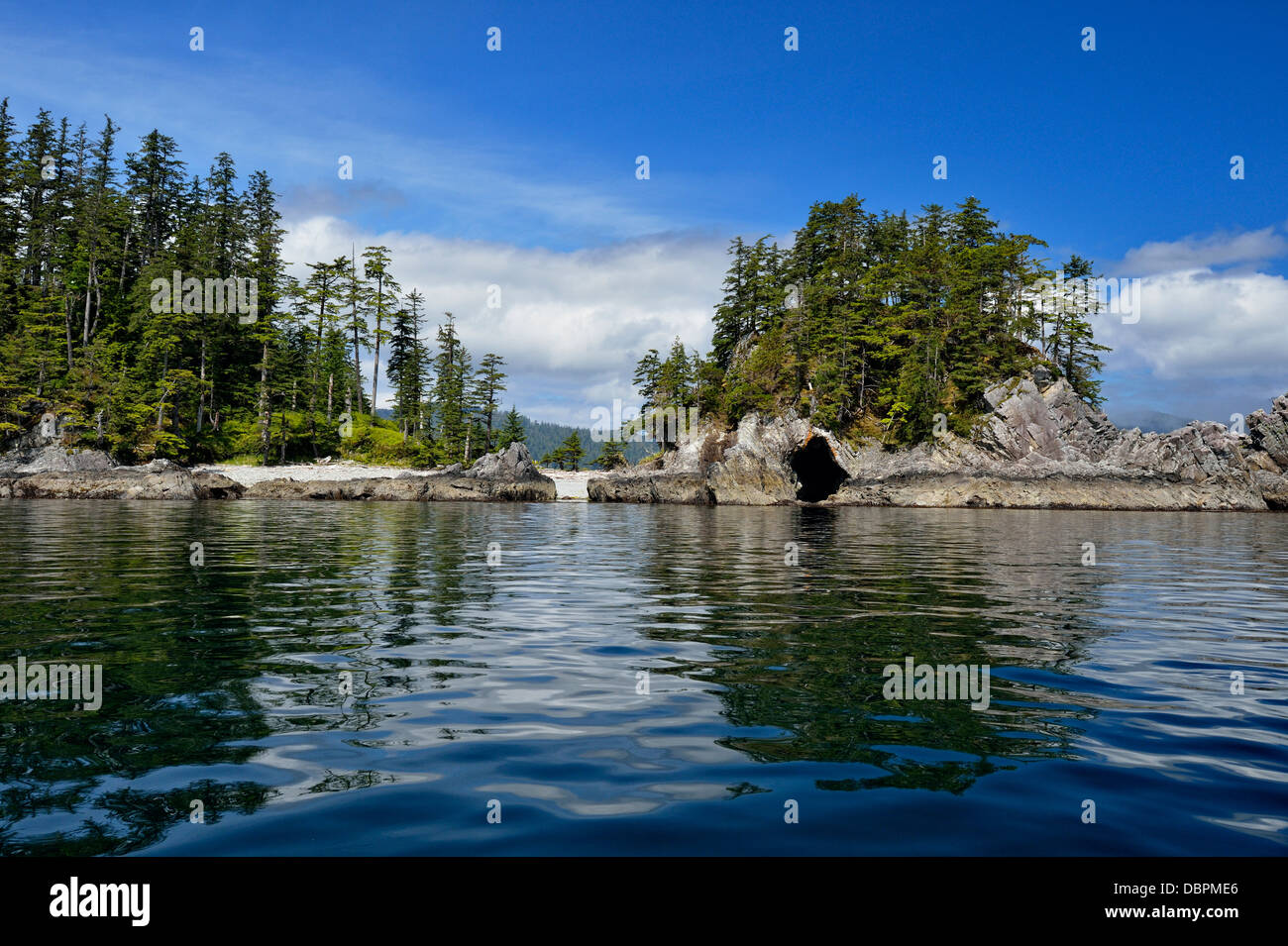 The sea cave at Poole Point Haida Gwaii Queen Charlotte Islands Gwaii ...