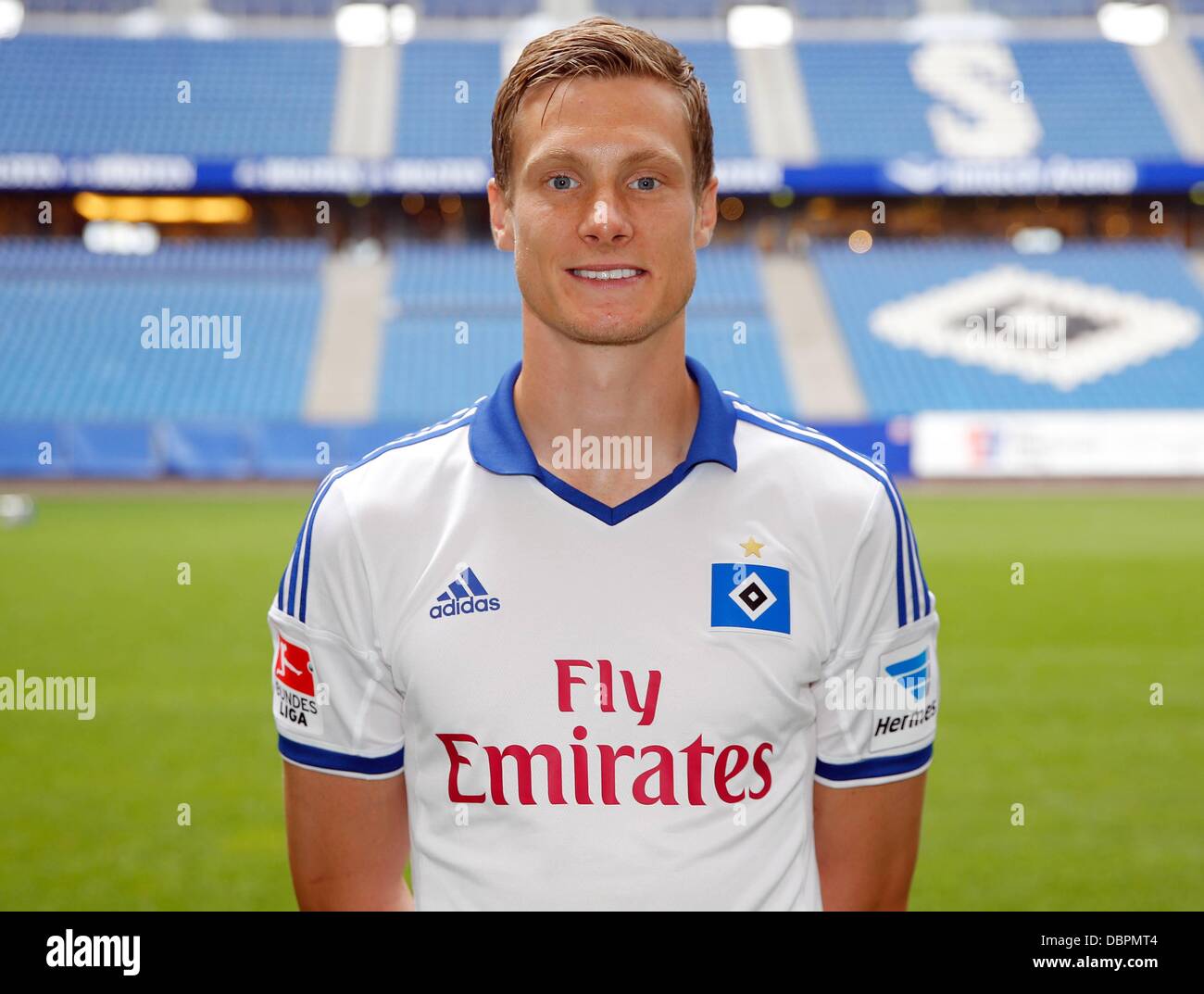 German Bundesliga soccer club Hamburger SV's Marcell Jansen poses ...