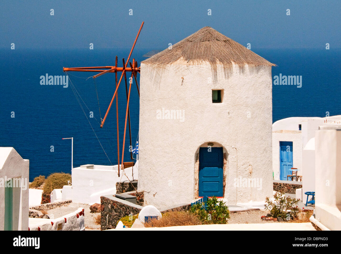 Windmill, Oia, Santorini, Greece Stock Photo - Alamy