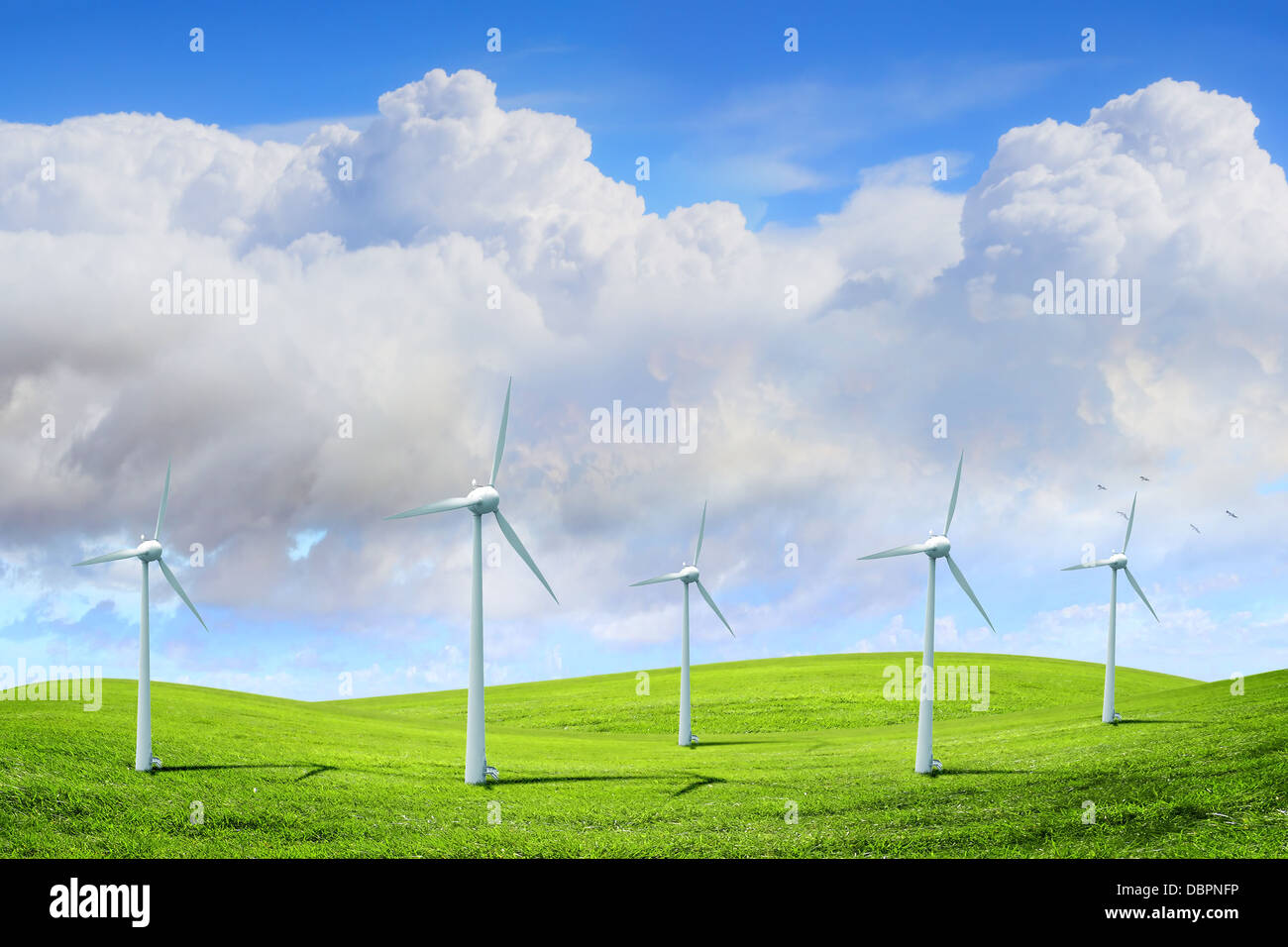 modern white wind turbines Stock Photo - Alamy