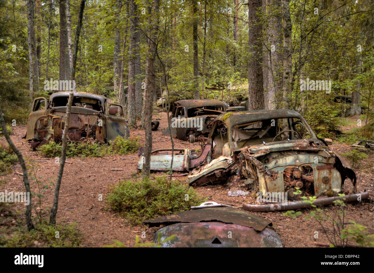 Car Dump Kirkö Mosse in Ryd, Sweden Stock Photo - Alamy