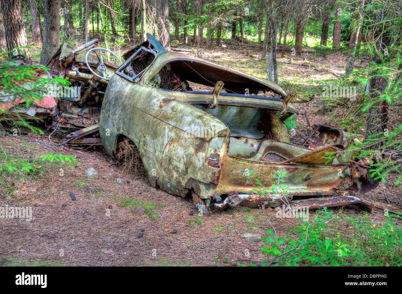 Car Dump Kirkö Mosse in Ryd, Sweden Stock Photo - Alamy