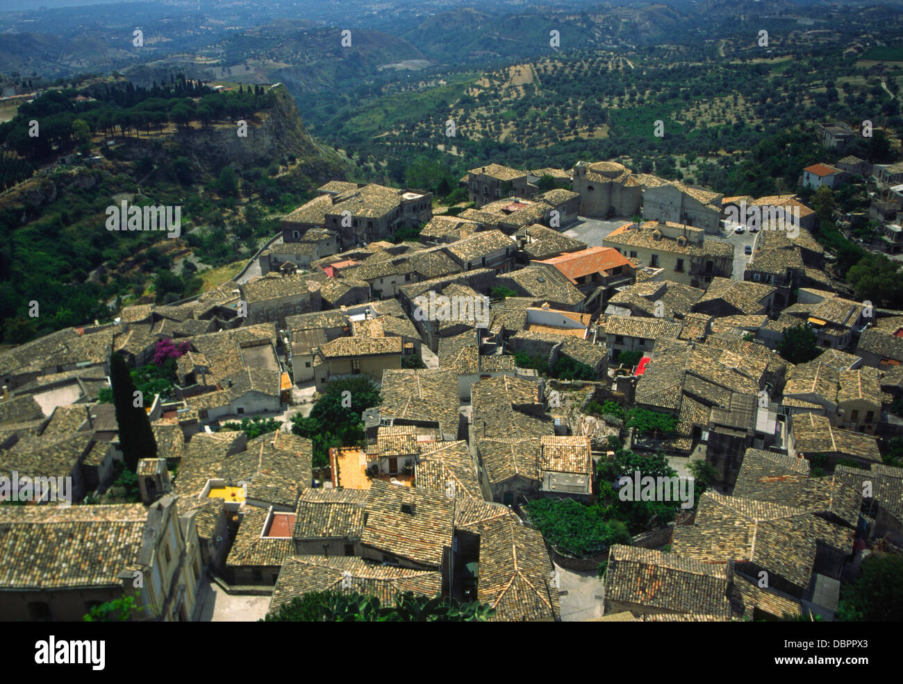 Rooftops of Gerace, Calabria, Italy Stock Photo - Alamy