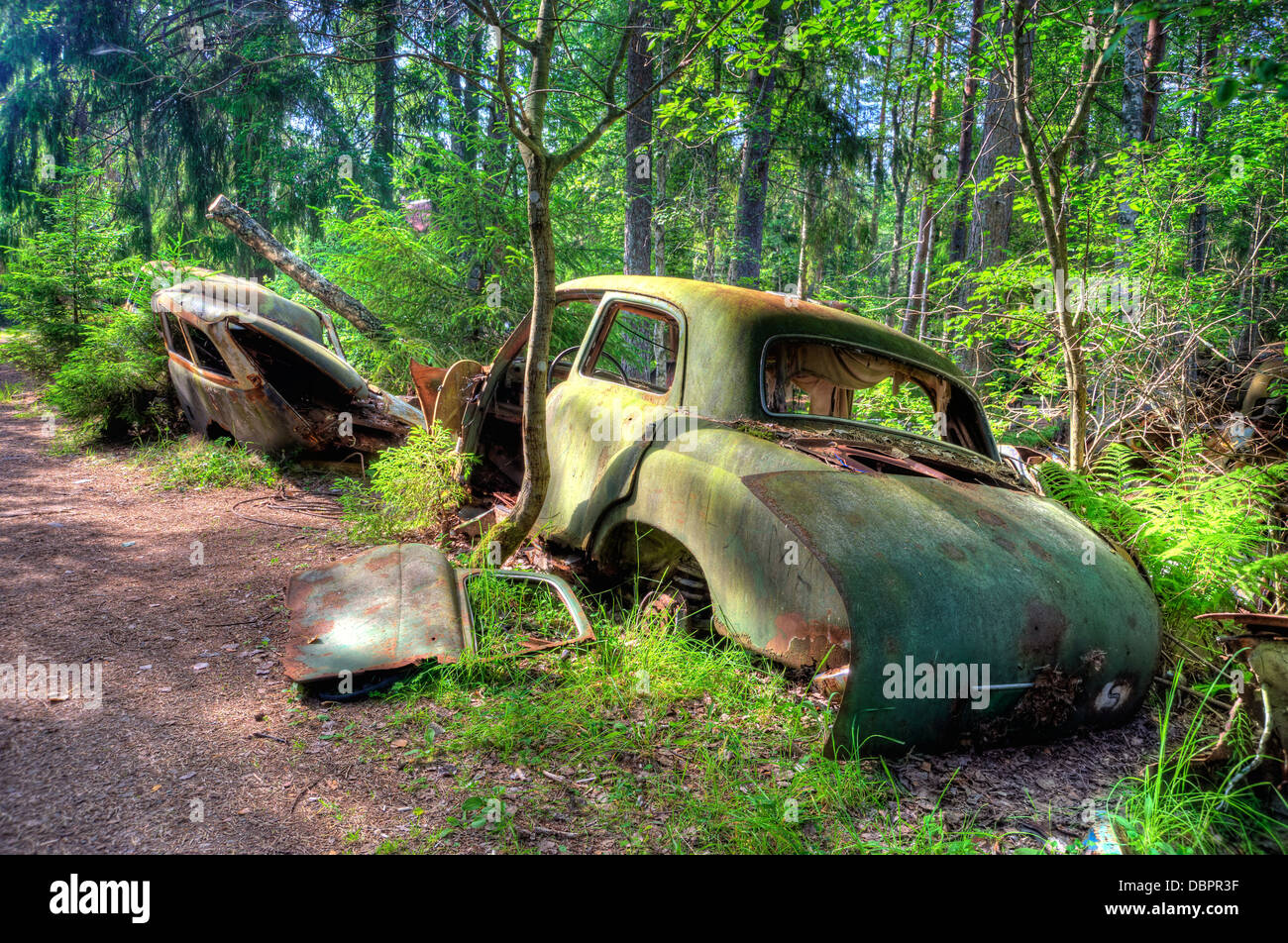 Car Dump Kirkö Mosse in Ryd, Sweden Stock Photo - Alamy