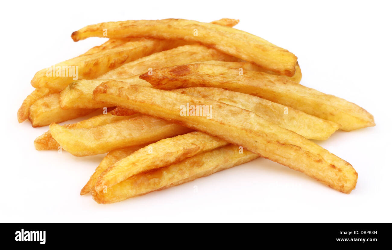 French fry over white background Stock Photo - Alamy