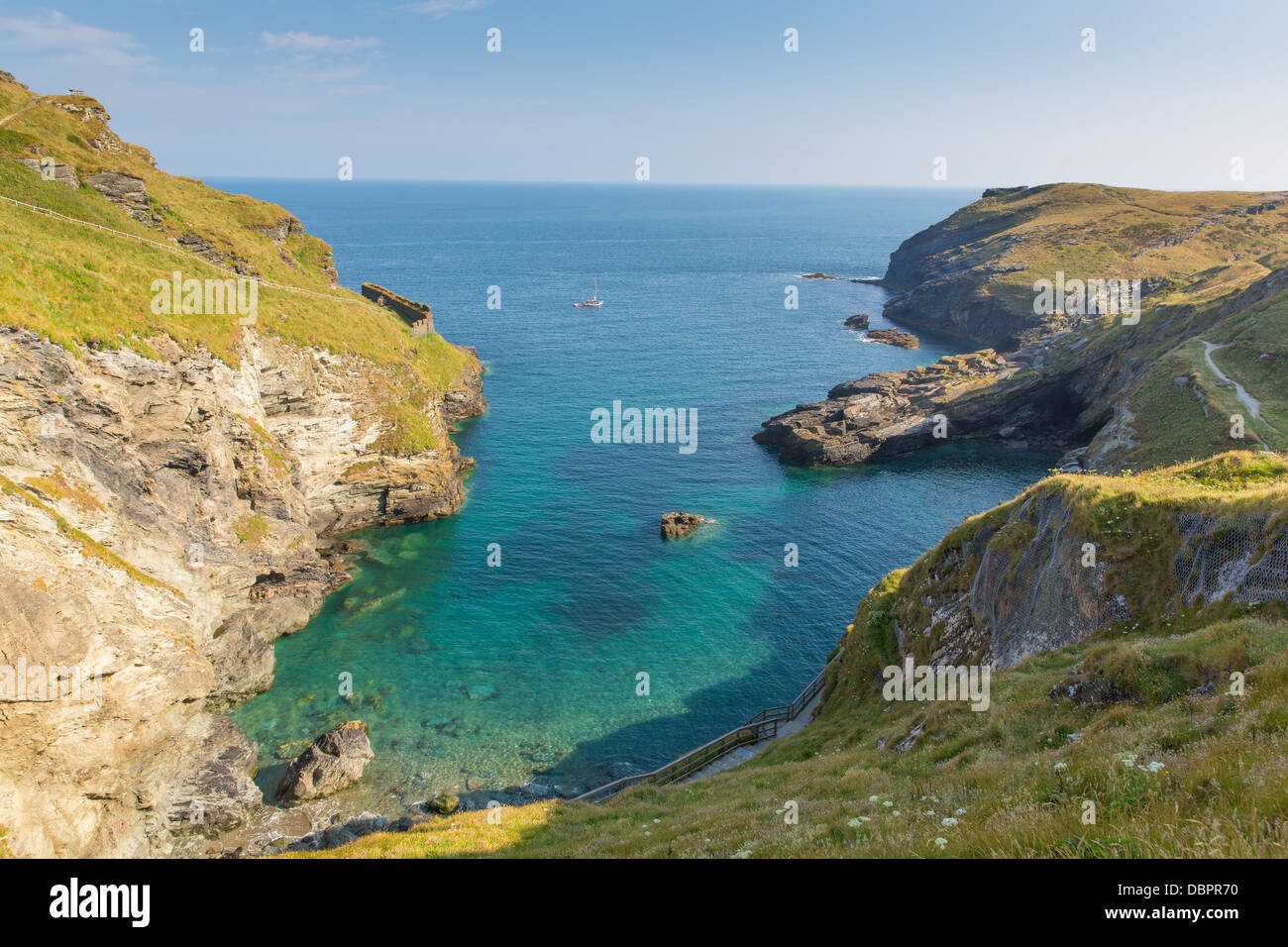 Tintagel beach and bay North Cornwall coast between Bude and Padstow ...