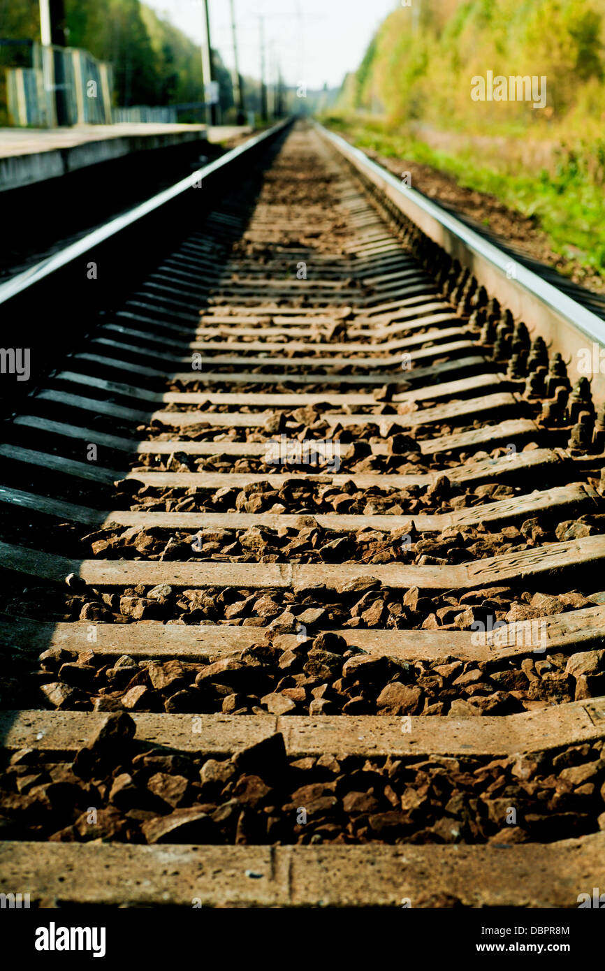 Railway track transportation the way forward travel hi-res stock ...