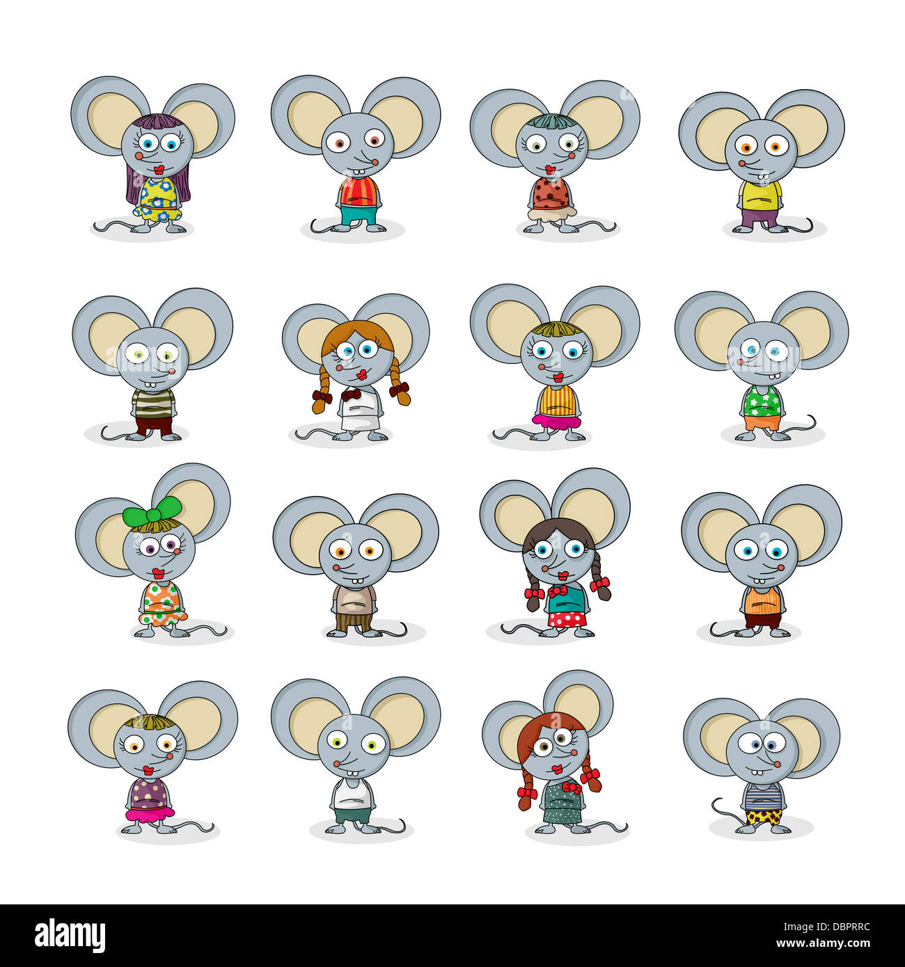Funny mouse cartoon set against white Stock Photo - Alamy