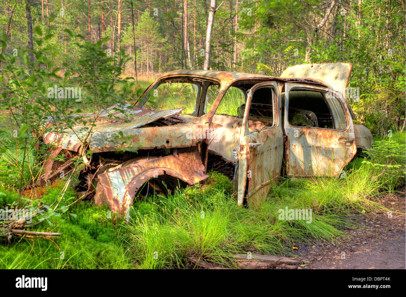 Car Dump Kirkö Mosse in Ryd, Sweden Stock Photo - Alamy