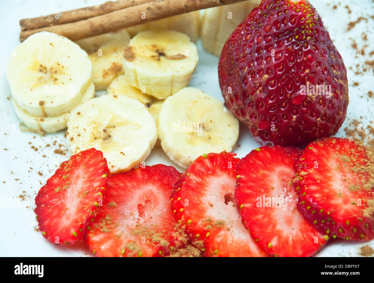 Strawberry and banana Stock Photo - Alamy