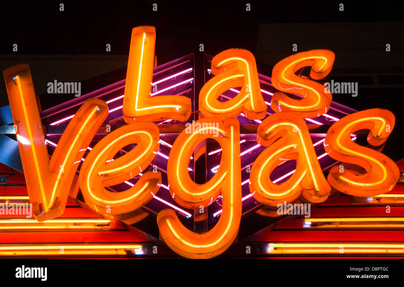 31/07/2013 Las Vegas amusement arcade neon sign on the seafront in ...