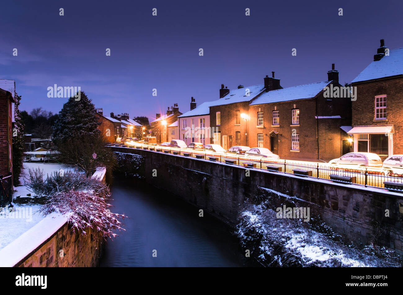 A dawn image of a snowy Croston Village centre, taken at Christmas ...