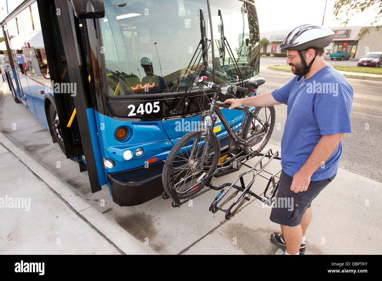 Bicycle rack on public bus hi-res stock photography and images - Alamy