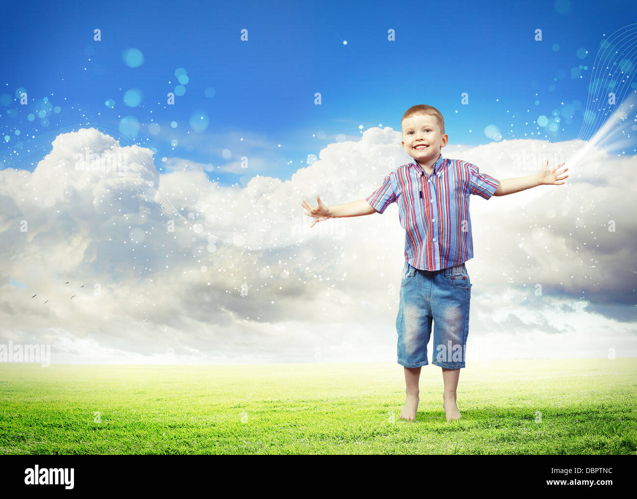happy kid jumping Stock Photo - Alamy