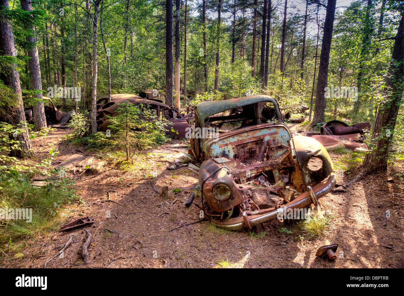 Car Dump Kirkö Mosse in Ryd, Sweden Stock Photo - Alamy