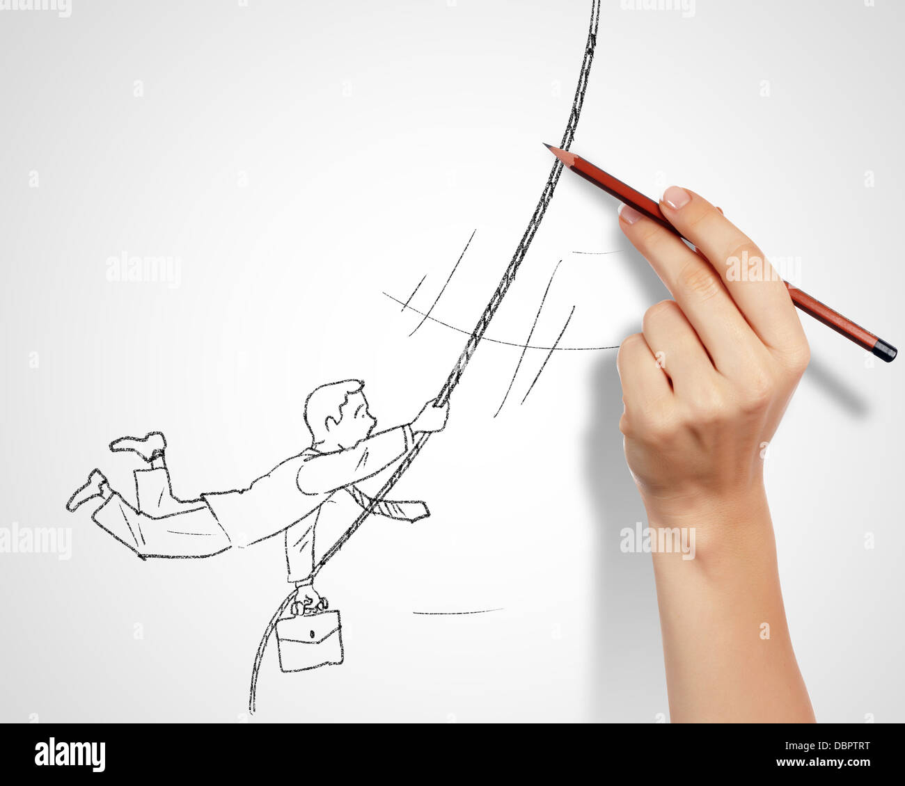 Drawing about risk in business Stock Photo - Alamy