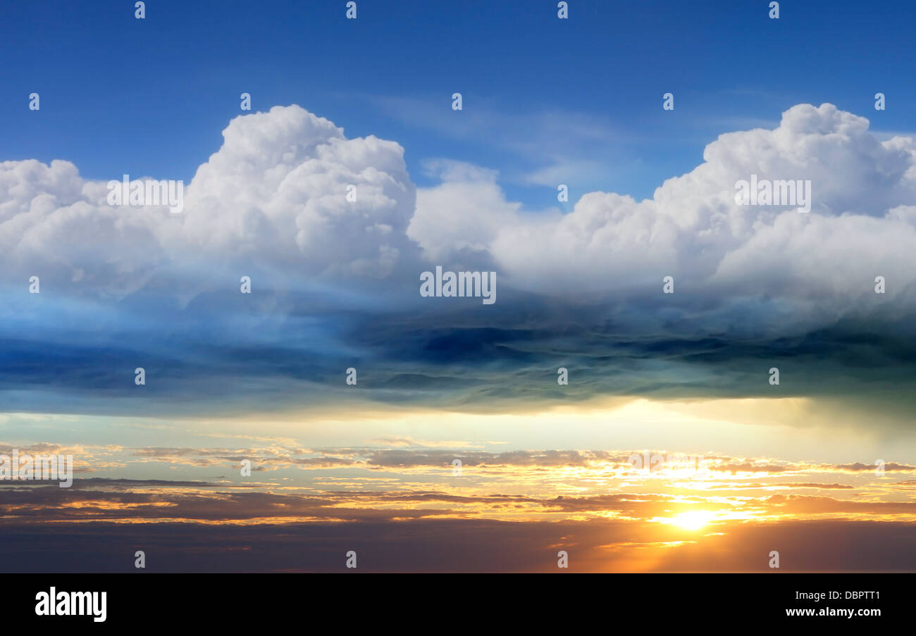 dramatic sunset sky with clouds Stock Photo - Alamy