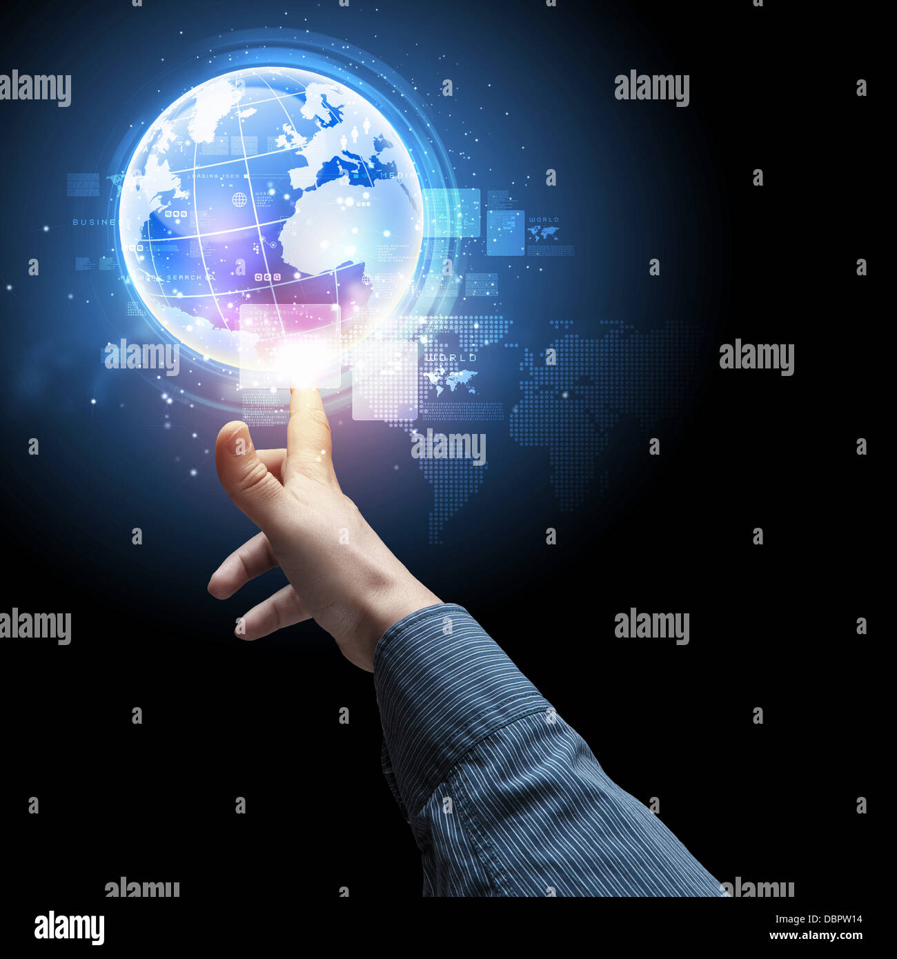 hand touching the earth Stock Photo - Alamy