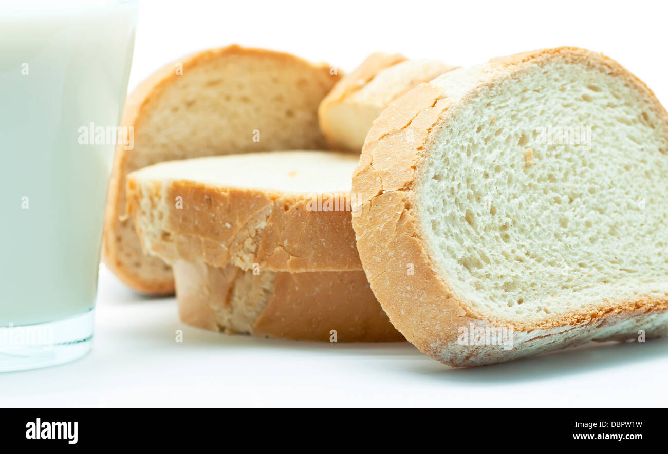 Bread and milk Stock Photo - Alamy