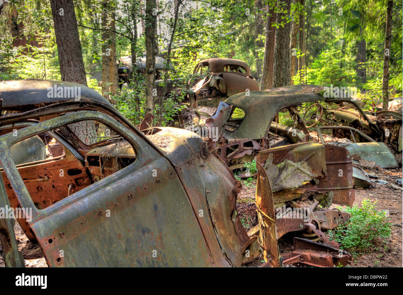 Car Dump Kirkö Mosse in Ryd, Sweden Stock Photo - Alamy