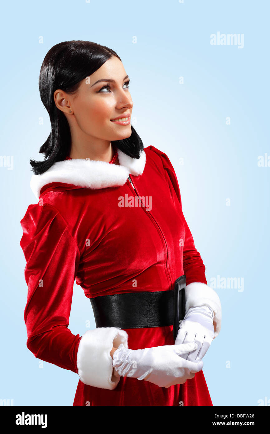 pretty santa girl Stock Photo - Alamy
