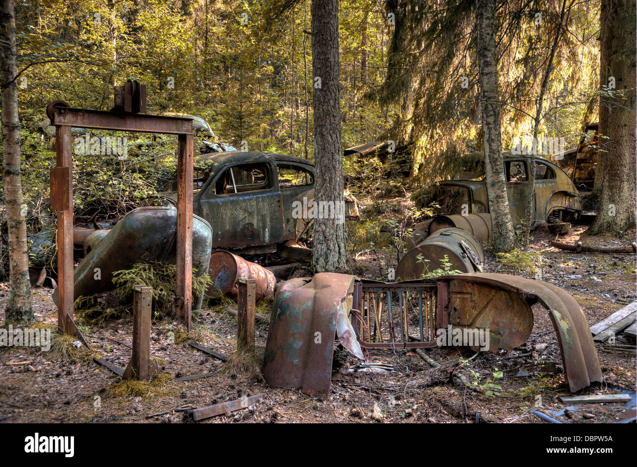 Car Dump Kirkö Mosse in Ryd, Sweden Stock Photo - Alamy