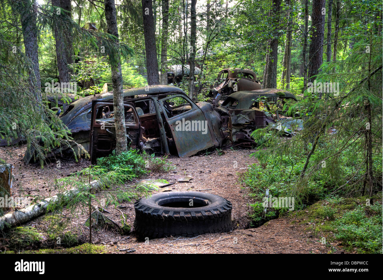 Car Dump Kirkö Mosse in Ryd, Sweden Stock Photo - Alamy