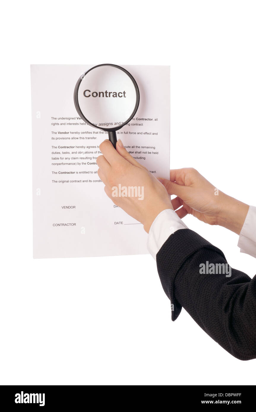 Businesswoman hand signing contract Cut Out Stock Images & Pictures - Alamy