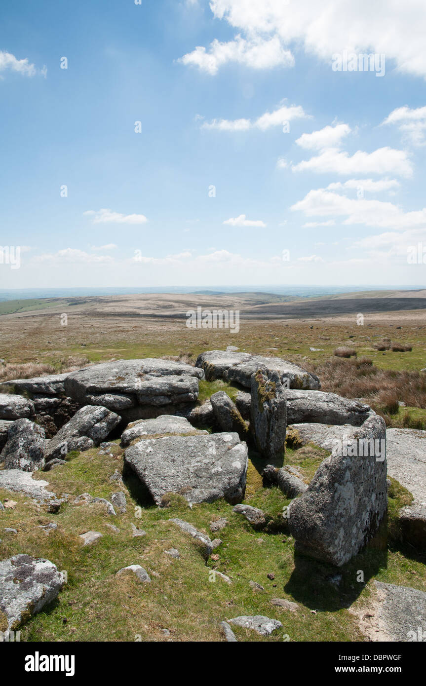 View southwest from Pupers Hill Dartmoor towards Western Beacon Stock ...