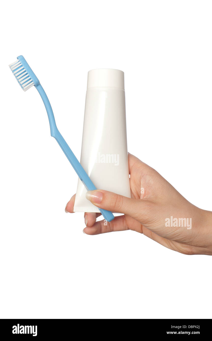 Toothpaste and toothbrush Stock Photo - Alamy