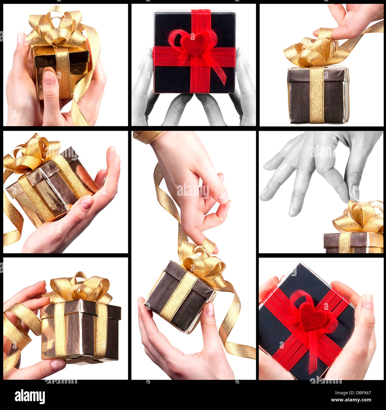 taking a gift concept backround set Stock Photo - Alamy