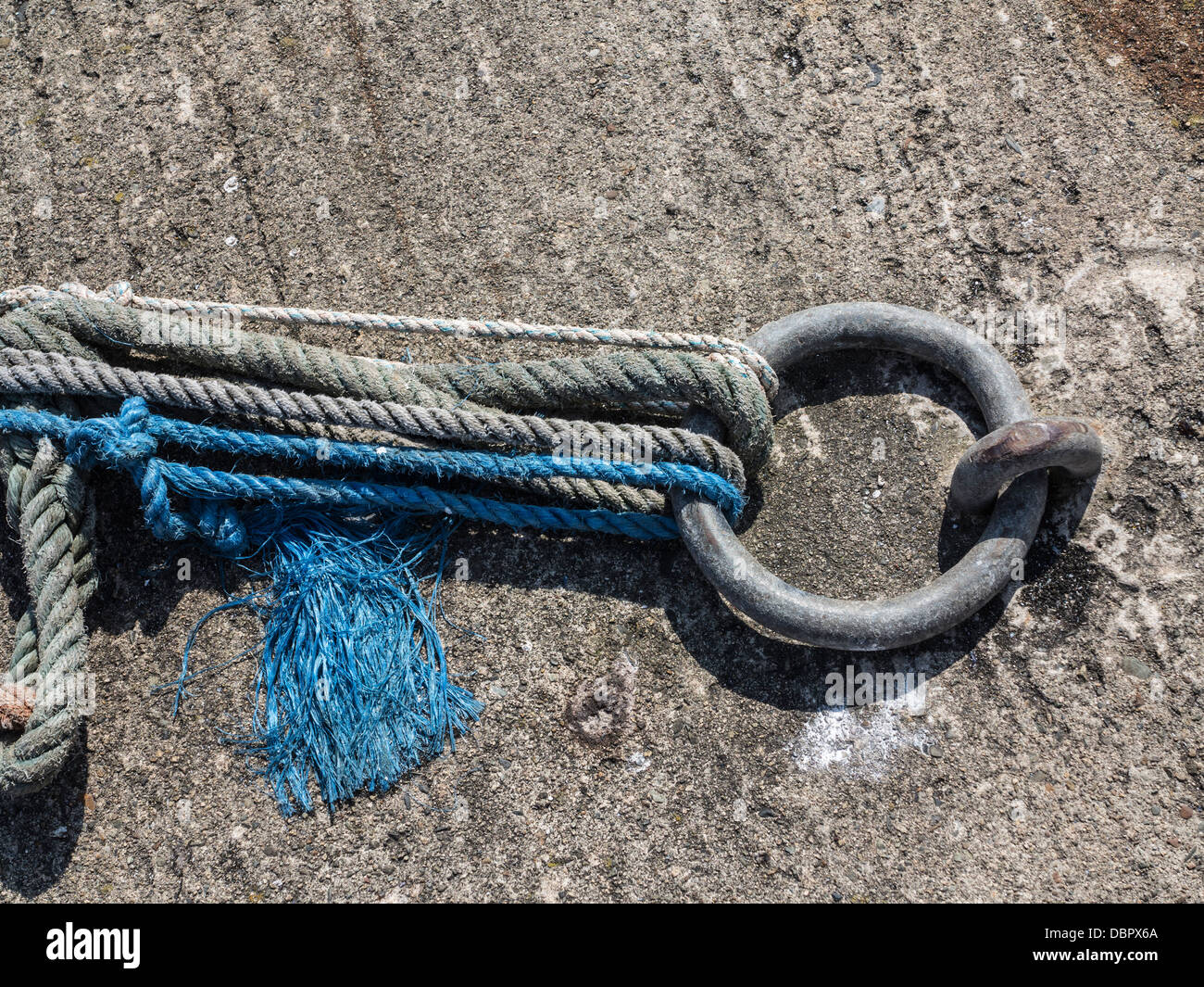 ropes from a ship or boat docked in port Stock Photo - Alamy