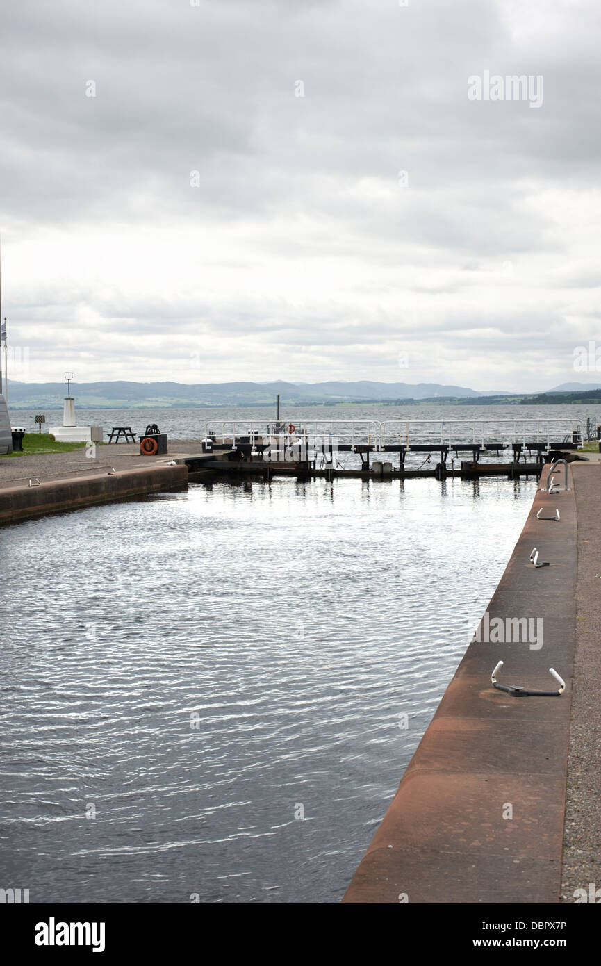 Entrance to the caledonian canal at clachnaharry hi-res stock ...