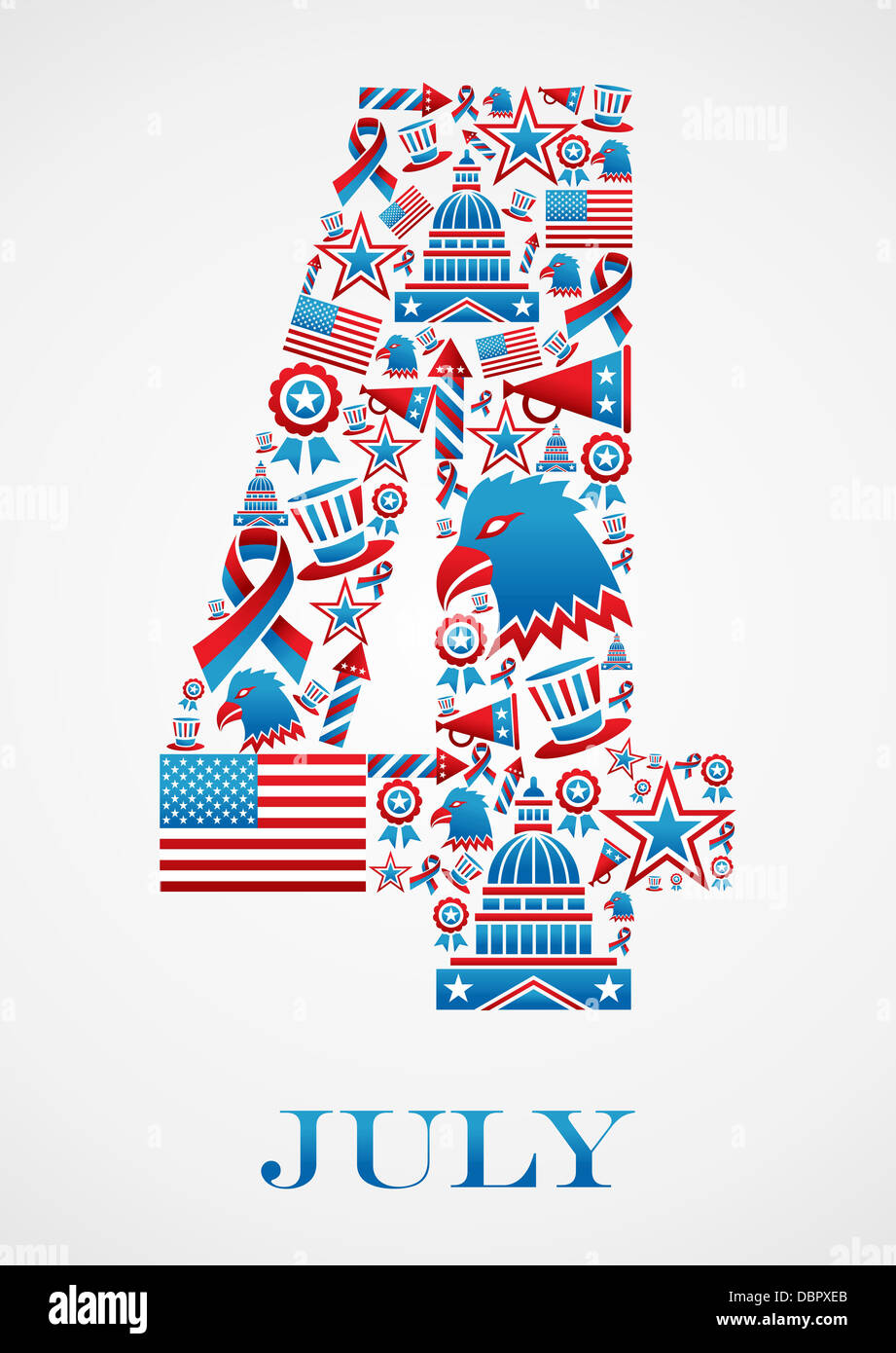 4th july independence day 4 shape illustration. Vector file layered for ...