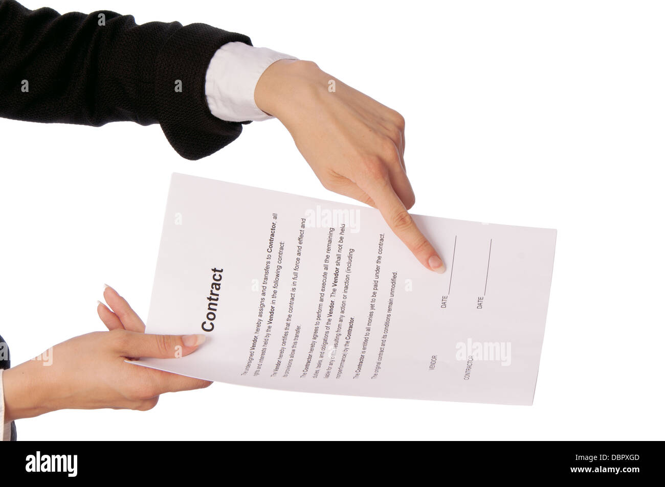 Date of signing of a contract Stock Photo - Alamy
