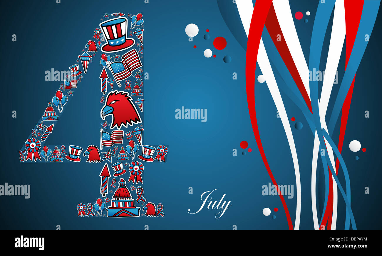 4th of july independence day illustration. Vector file layered for easy ...