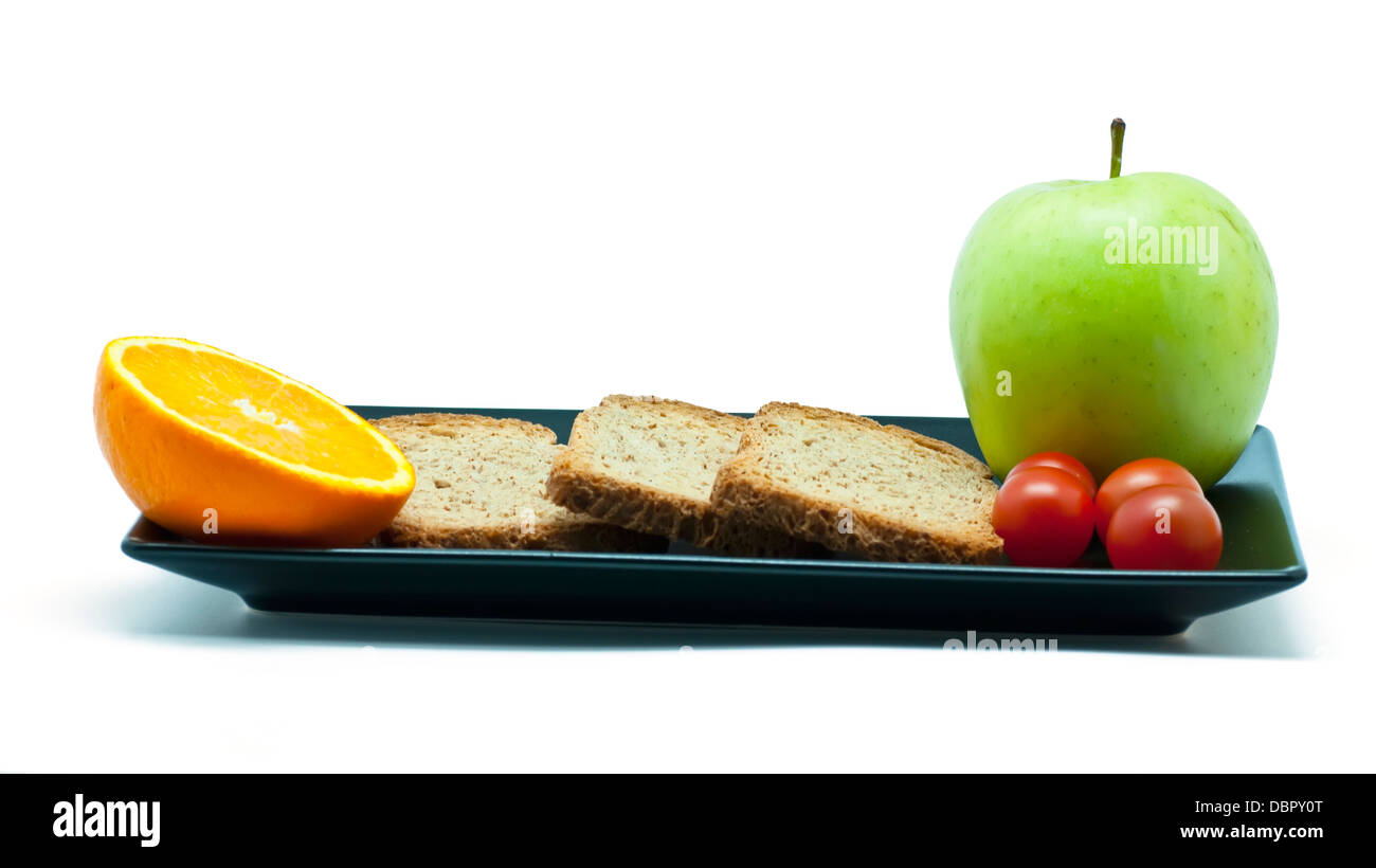 Breakfast with toast and fruit Stock Photo - Alamy