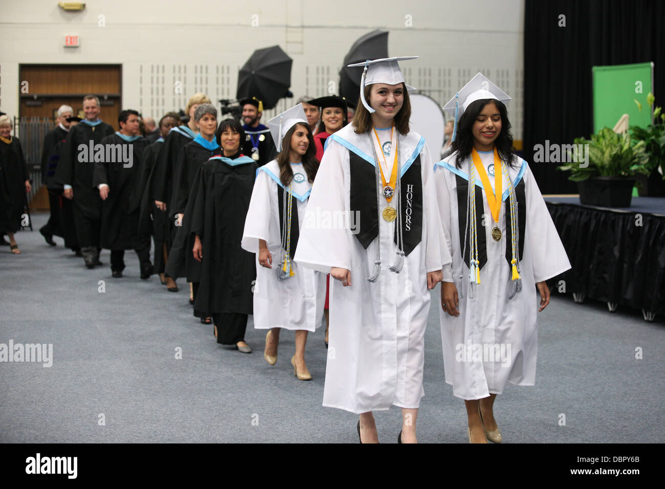 High school graduation for all girl public school in Austin, Texas ...
