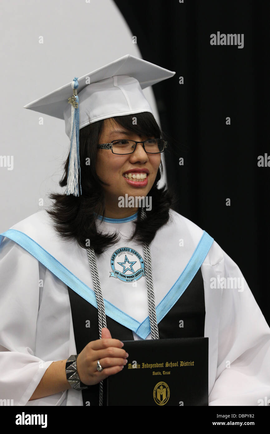 High school graduation for all girl public school in Austin, Texas ...