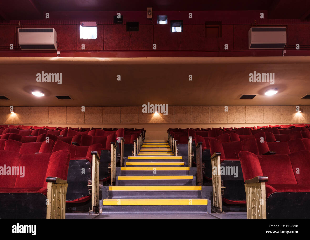 Looking up towards the projection room from the circle balcony in a ...