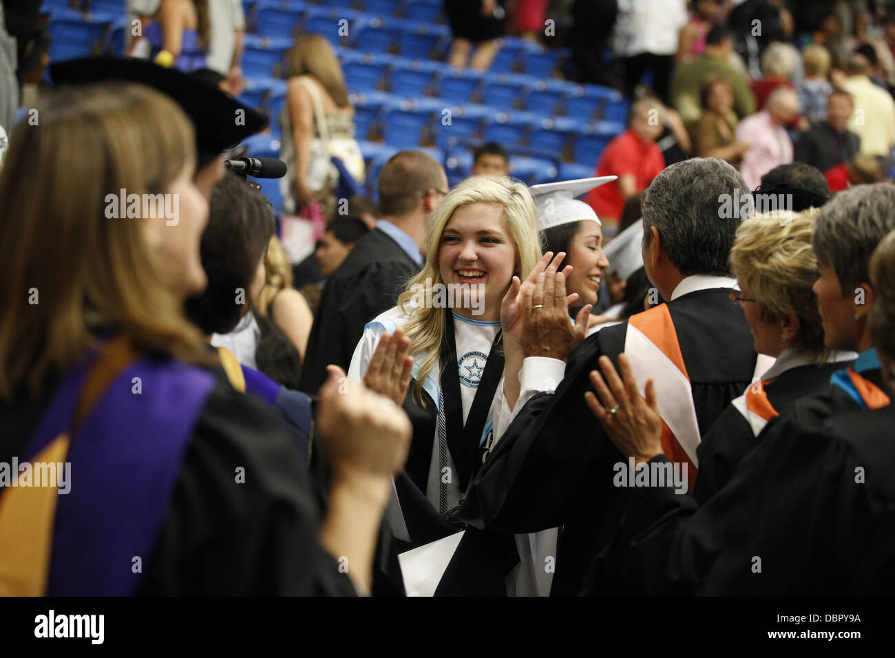 High school graduation for all girl public school in Austin, Texas ...