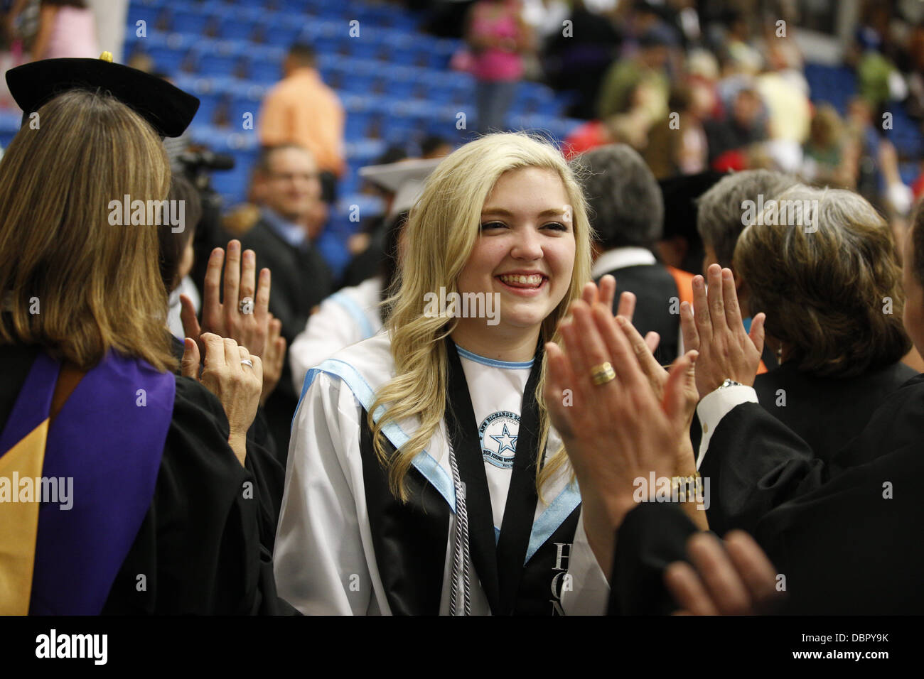 High school graduation for all girl public school in Austin, Texas ...