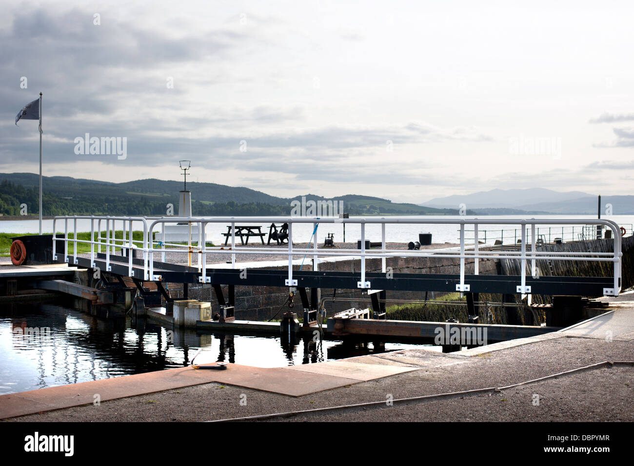 The Clachnaharry sea lock and the Beauly Firth near Inverness Scotland ...