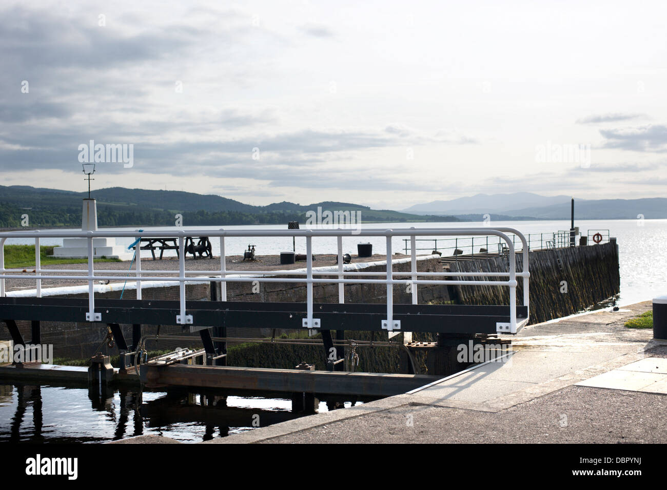 The Clachnaharry sea lock and the Beauly Firth near Inverness Scotland ...